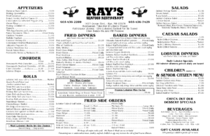 Ray’s Seafood Restaurant Menu – Ray's Seafood Restaurant